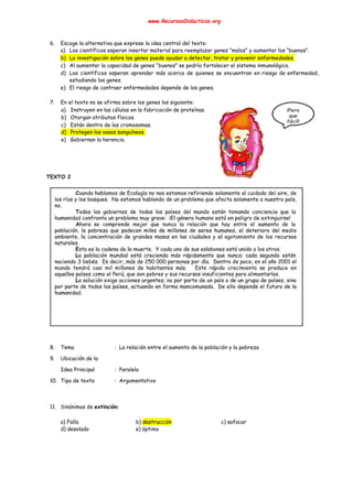 TIPOS DE TEXTOS Y UBICACIÓN DE LA IDEA PRINCIPAL | PDF