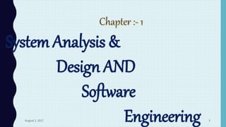 System Analysis & Design AND Software Engineering Topics | PPT