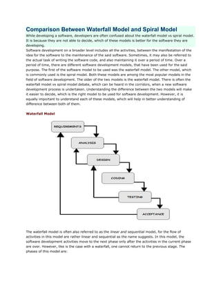 Sad comparison between waterfall model and spiral model | DOCX