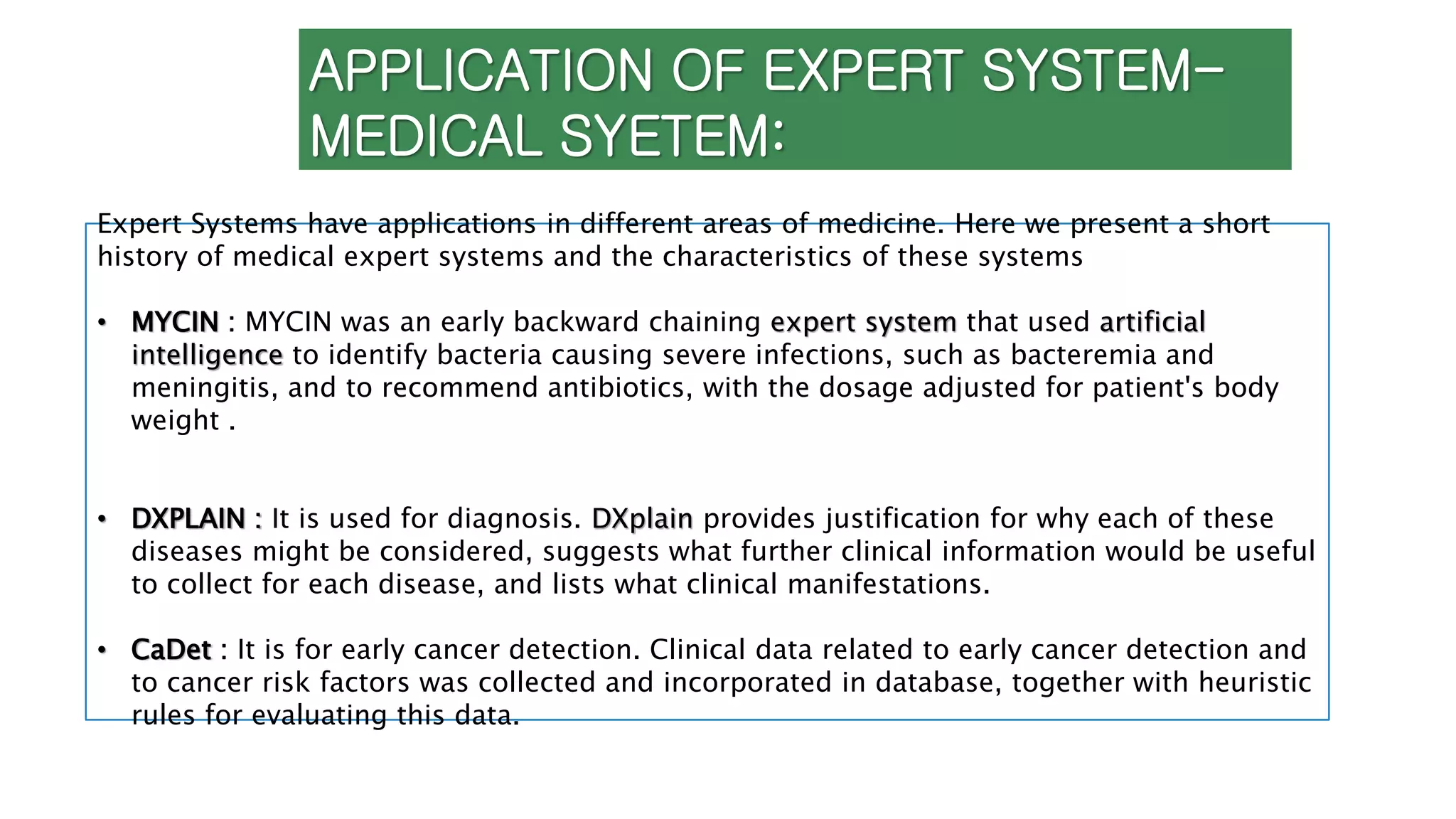 Application of Expert Systems in System Analysis & Design | PPTX