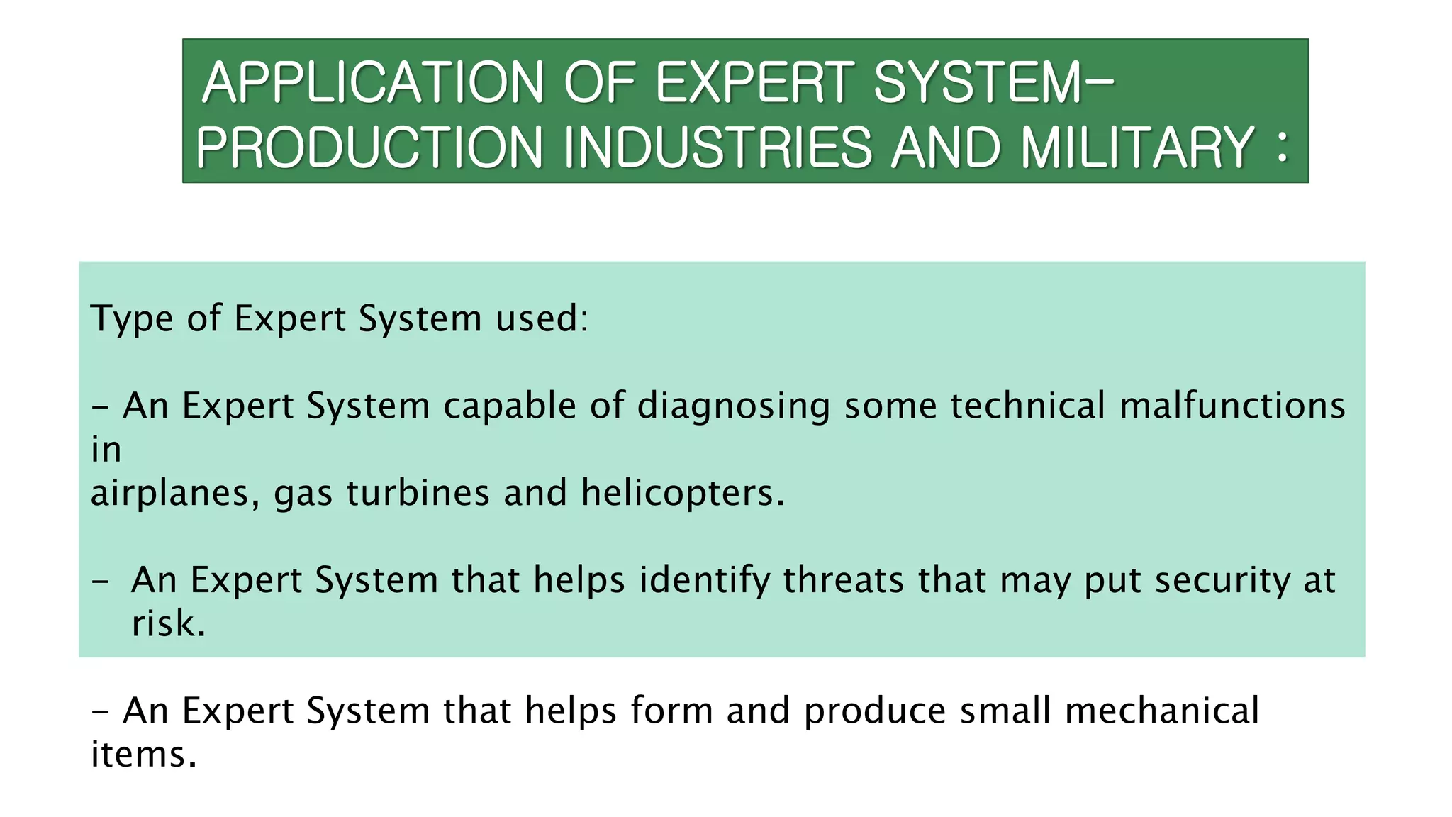 Application of Expert Systems in System Analysis & Design | PPTX