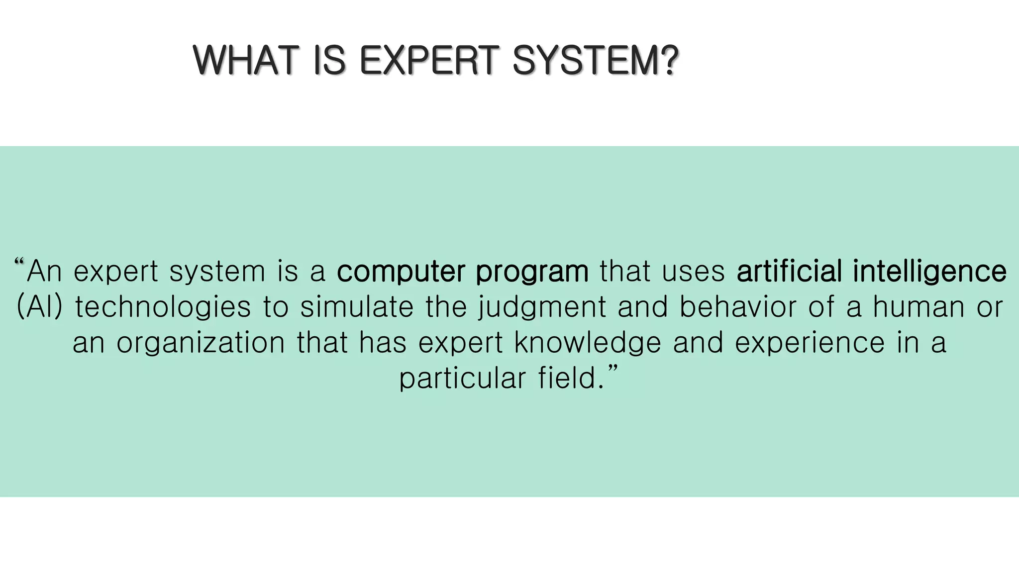 Application of Expert Systems in System Analysis & Design | PPTX