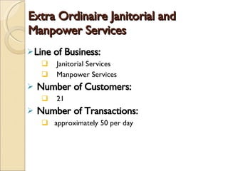 Extra Ordinaire Janitorial and Manpower Services (Sytems Analysis and ...
