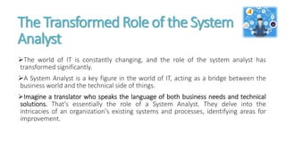 System Analysis Concepts and Roles - SAD | PPTX