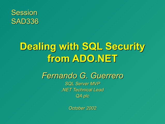 Dealing with SQL Security from ADO.NET
