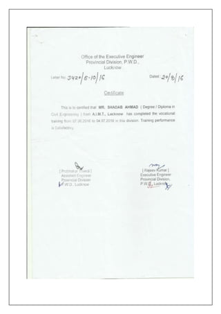 TRAINING REPORT A PROJECT ON ROAD WIDENING AND UPGRADATION | PDF