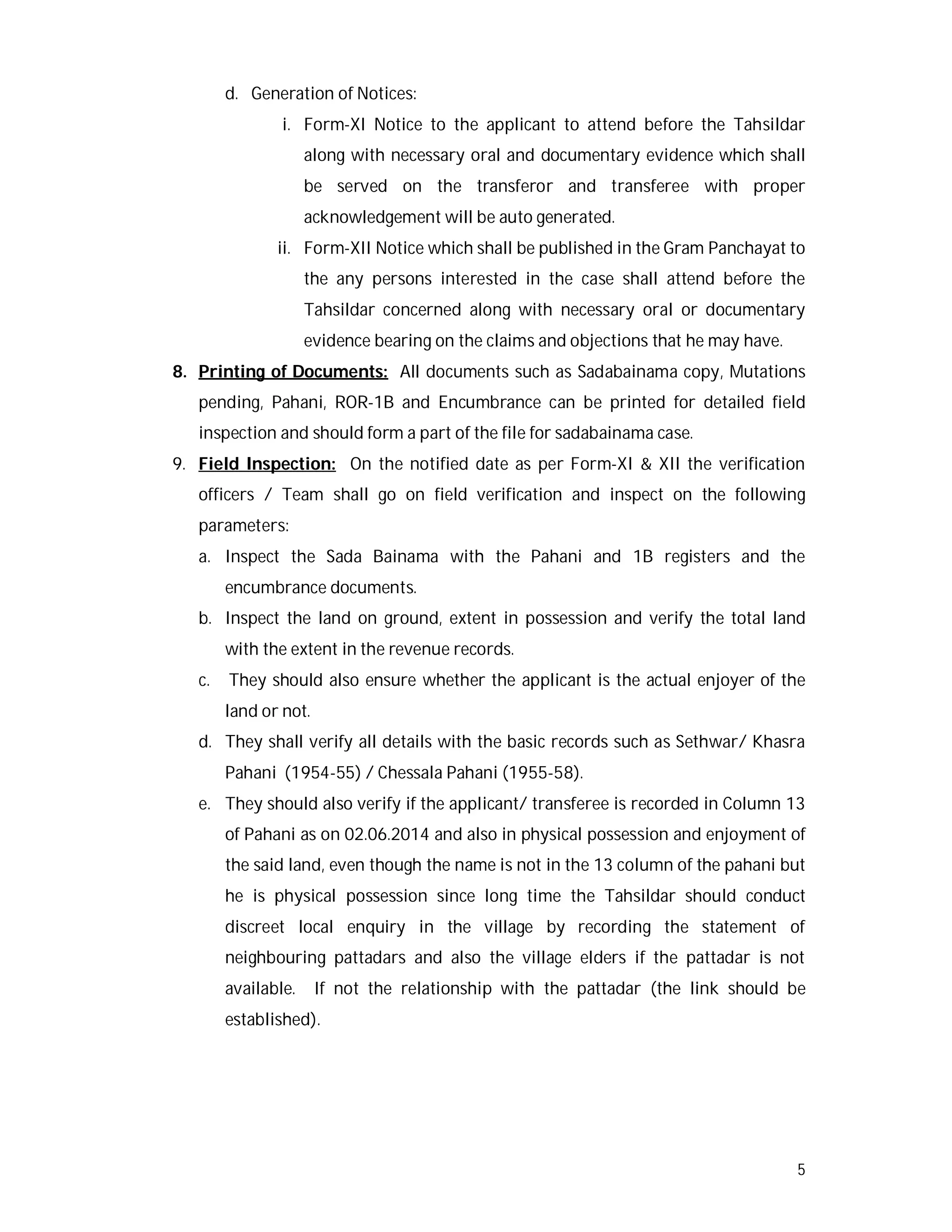 Sadabainama operational guidelines | PDF