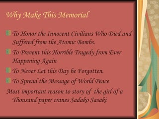 Sadako Sasaki Memorial | PPT