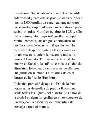 Sadako y las mil grullas | PDF