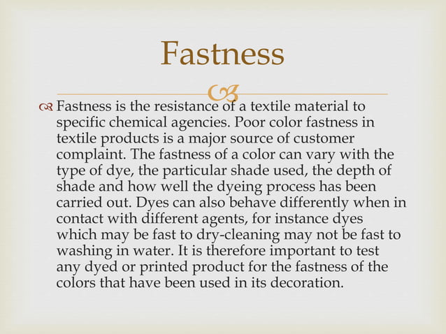 Assesment of colour fastness | PPTX