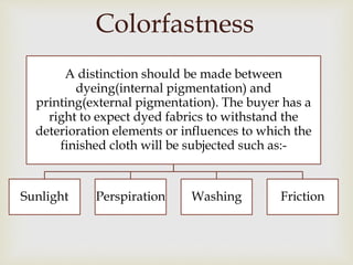 Assesment of colour fastness | PPTX