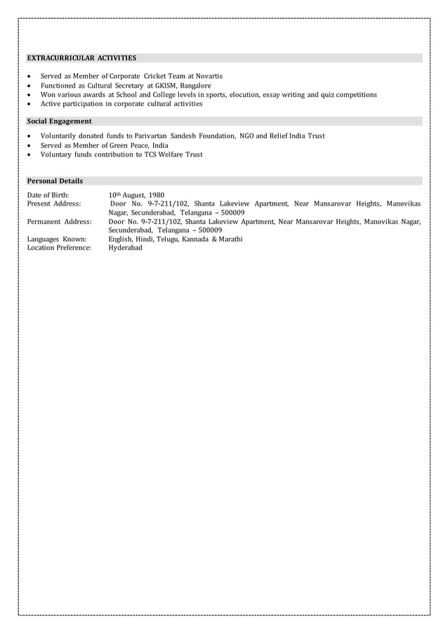 Sada shiva profile | DOCX