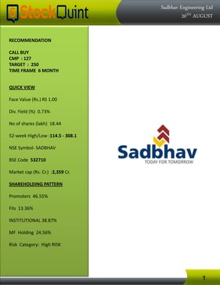 Sadbhav eng. ltd | PDF