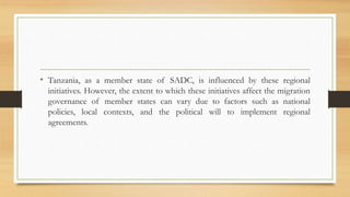 Migration Trends in the SADC Region and Tanzania. | PPTX