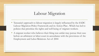 Migration Trends in the SADC Region and Tanzania. | PPTX