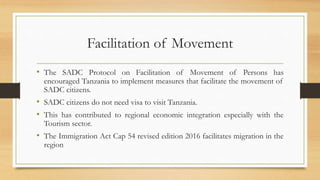 Migration Trends in the SADC Region and Tanzania. | PPTX