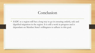 Migration Trends in the SADC Region and Tanzania. | PPTX
