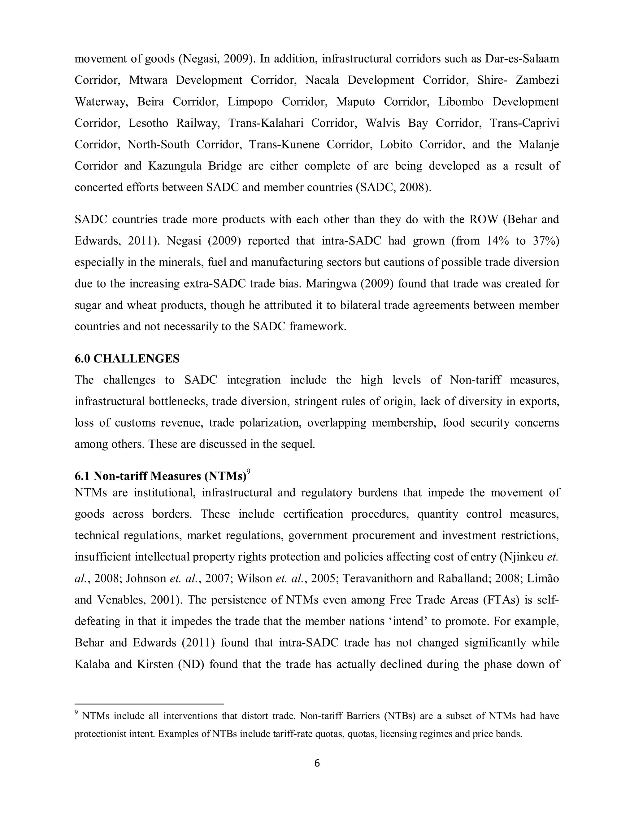 SADC FTA, Origin, Achievements, Challenges & Way foward | PDF