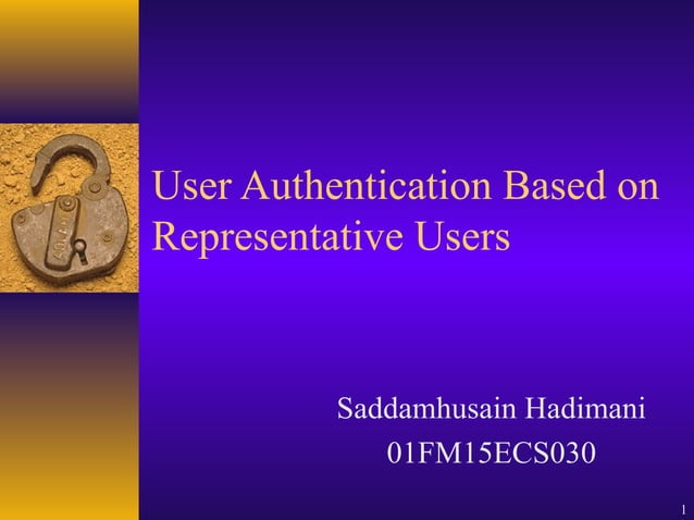 User Authentication Based on Representative Users | PPT