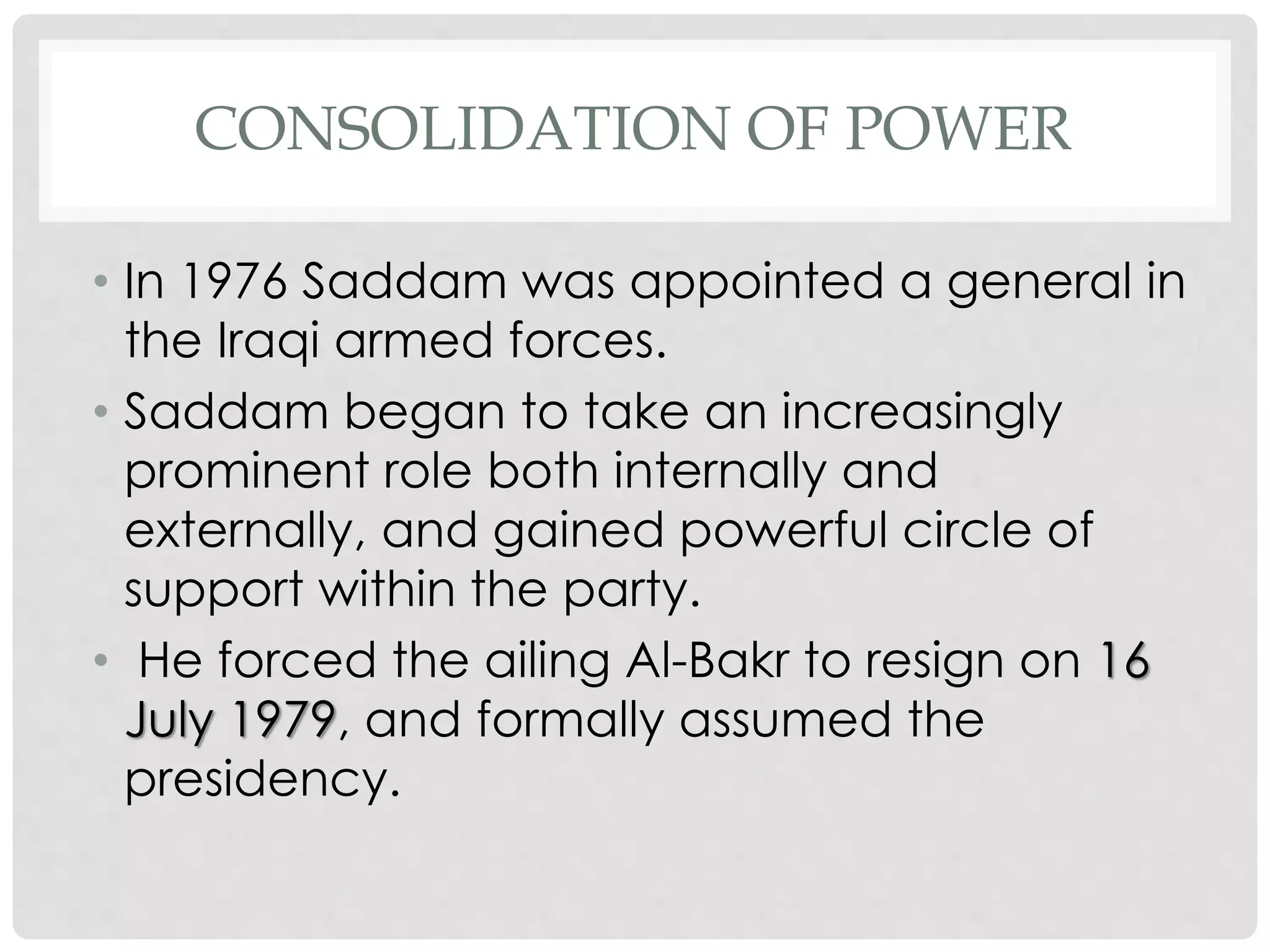Iraq & saddam Hussein | PPTX