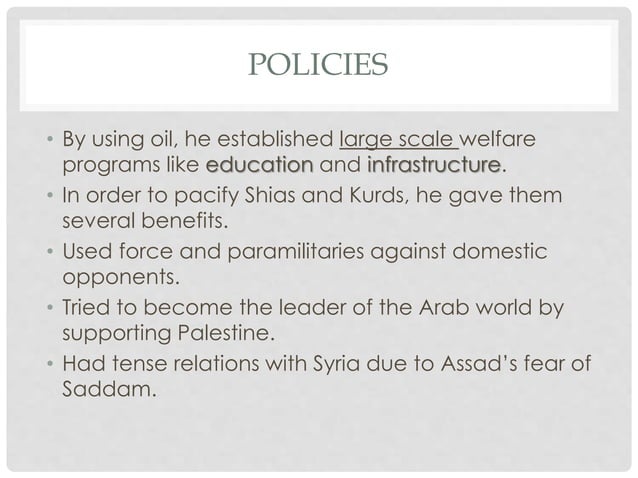 Iraq & saddam Hussein | PPT