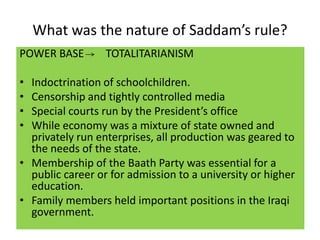 Saddam & Iraq | PPTX | Islam | Religion & Spirituality