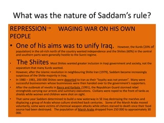 Saddam & Iraq | PPTX | Islam | Religion & Spirituality