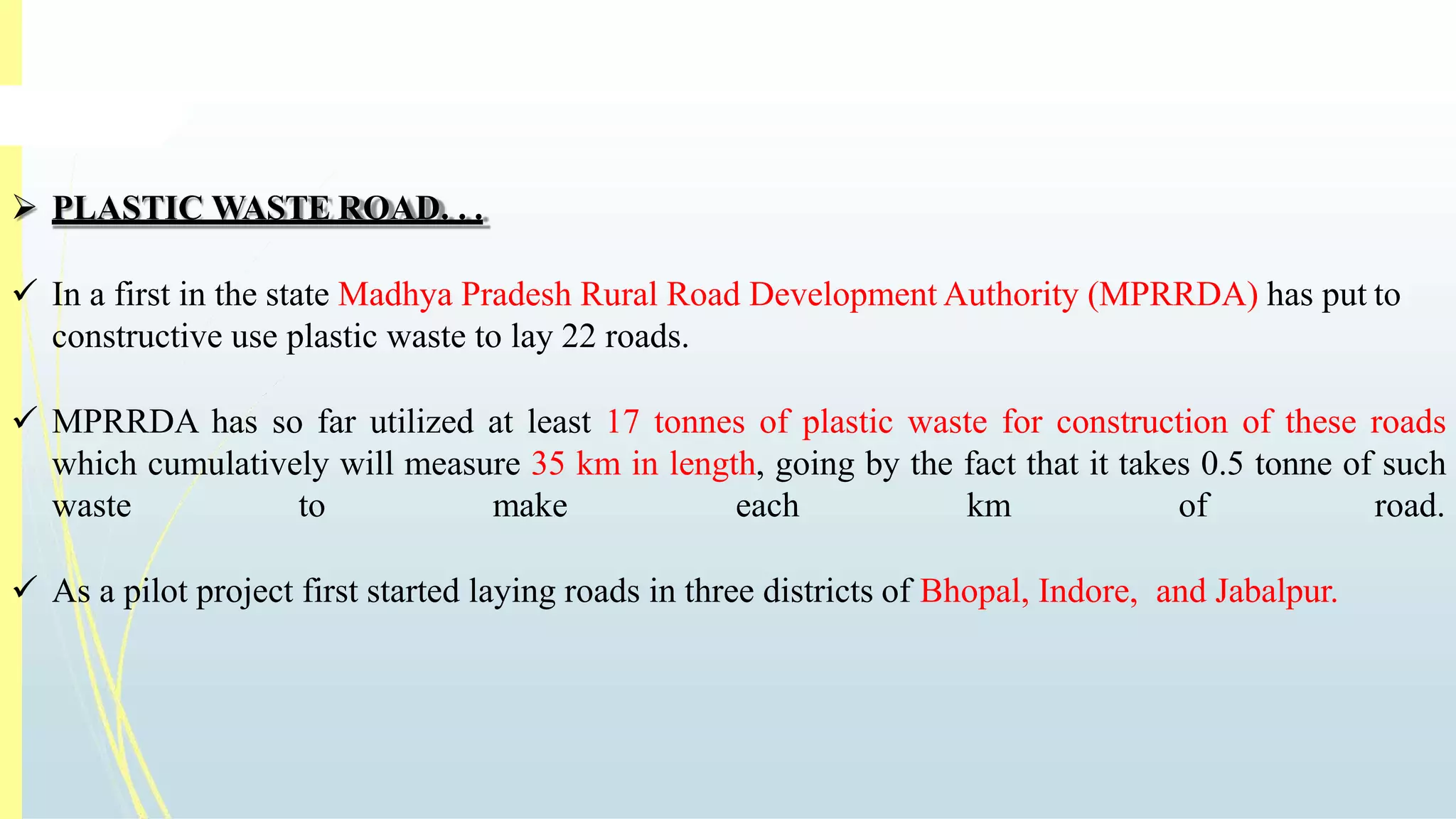 WARISH SADDAM SOLID WASTE USE AS A ROAD CONSTRUCTION MATERIAL ppt m ...