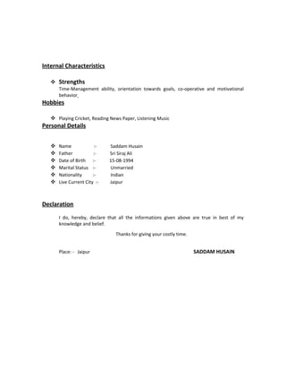 Saddam resume copy | PDF