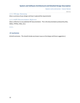 Software Architectural And Detailed Design Description Template | PDF