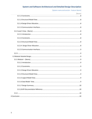 Software Architectural And Detailed Design Description Template | PDF