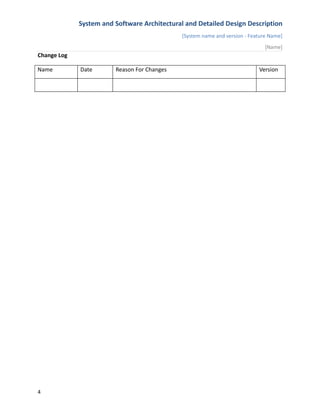 Software Architectural And Detailed Design Description Template | PDF