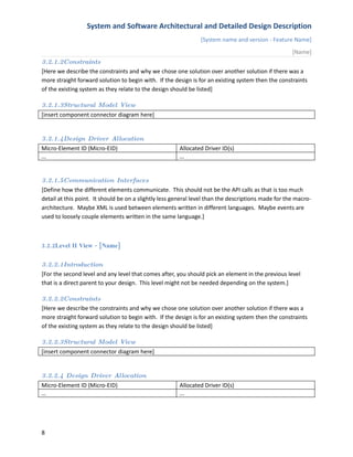 Software Architectural And Detailed Design Description Template | PDF