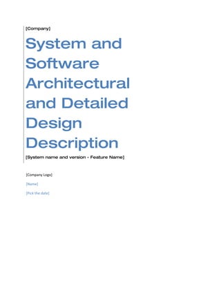 Software Architectural And Detailed Design Description Template | PDF
