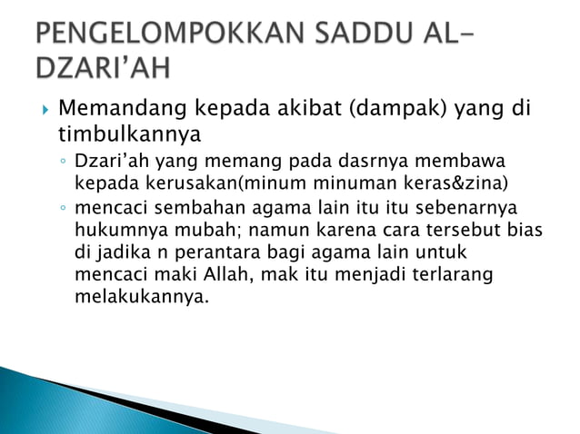 Saddu al dzari'ah | PPTX