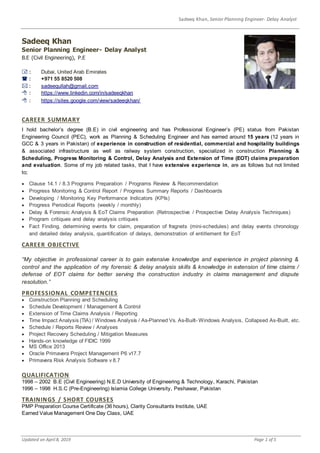 Sadeeq Khan_Senior Planning Engineer- Delay Analyst | DOCX