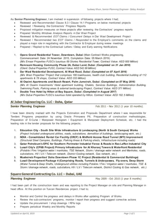 Sadeeq Khan_Senior Planning Engineer- Delay Analyst | PDF