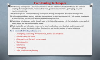 SAD _ Fact Finding Techniques.pptx | Computing | Technology & Computing