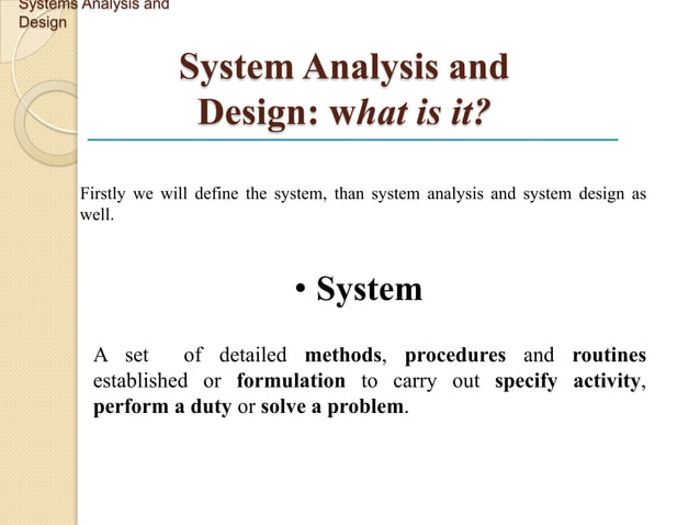System Analysis and Design | PPTX