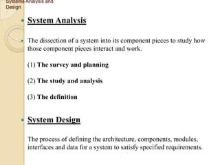 System Analysis and Design | PPTX