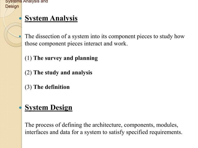 System Analysis and Design | PPTX