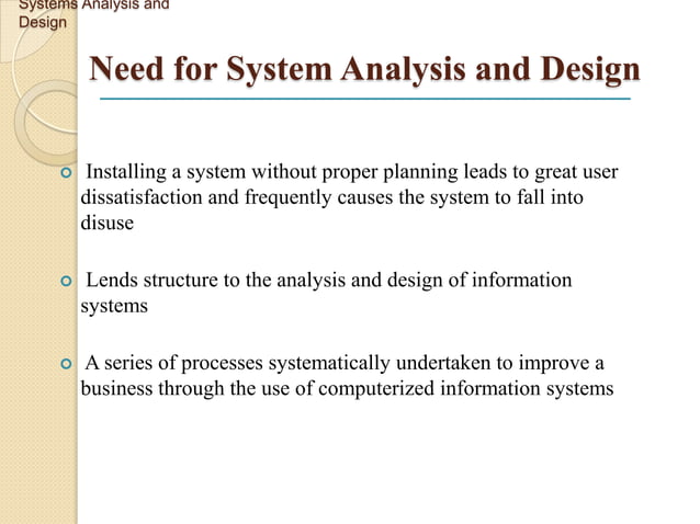 System Analysis and Design | PPTX