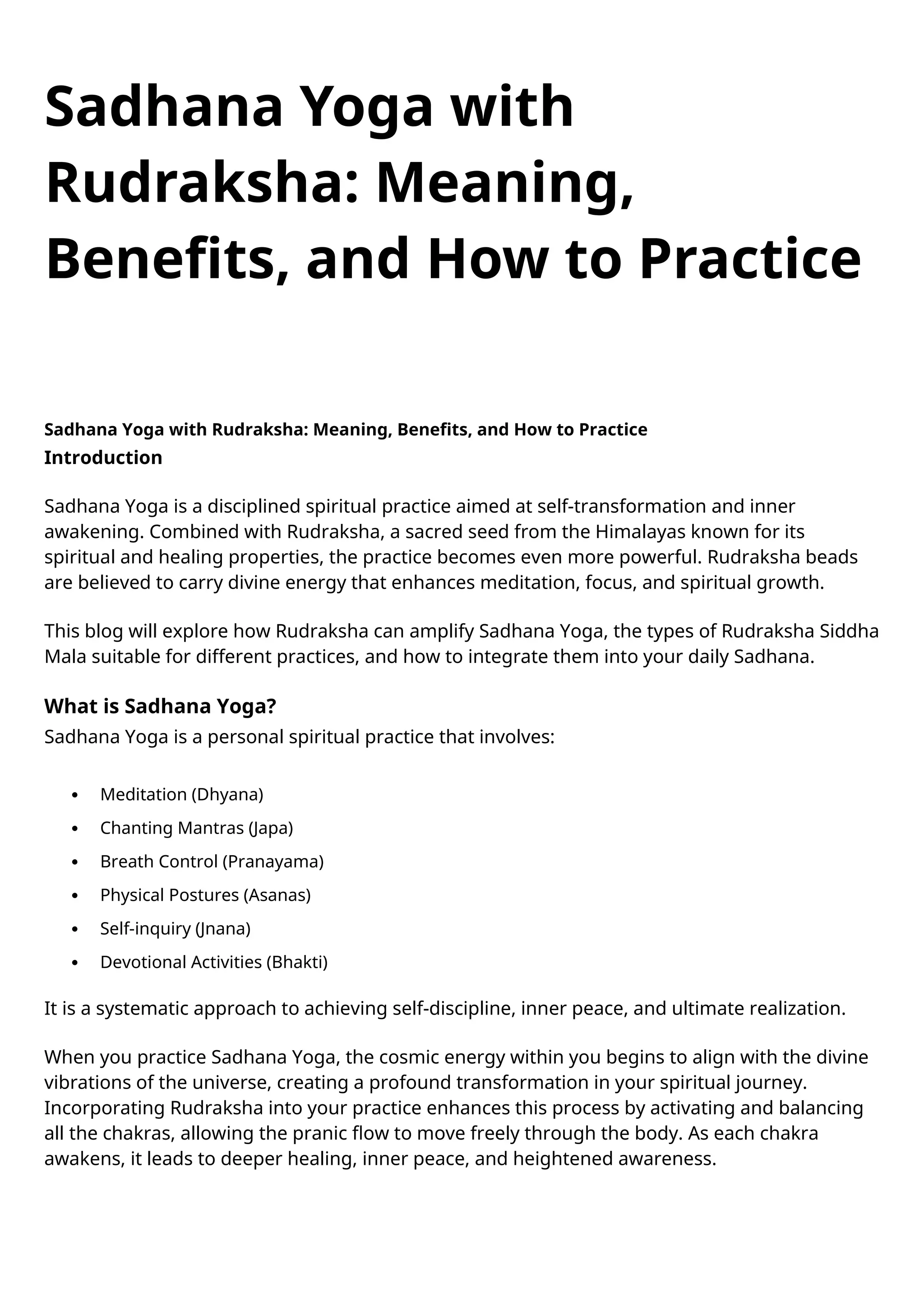 Sadhana Yoga with Rudraksha Meaning, Benefits, and How to Practice.docx