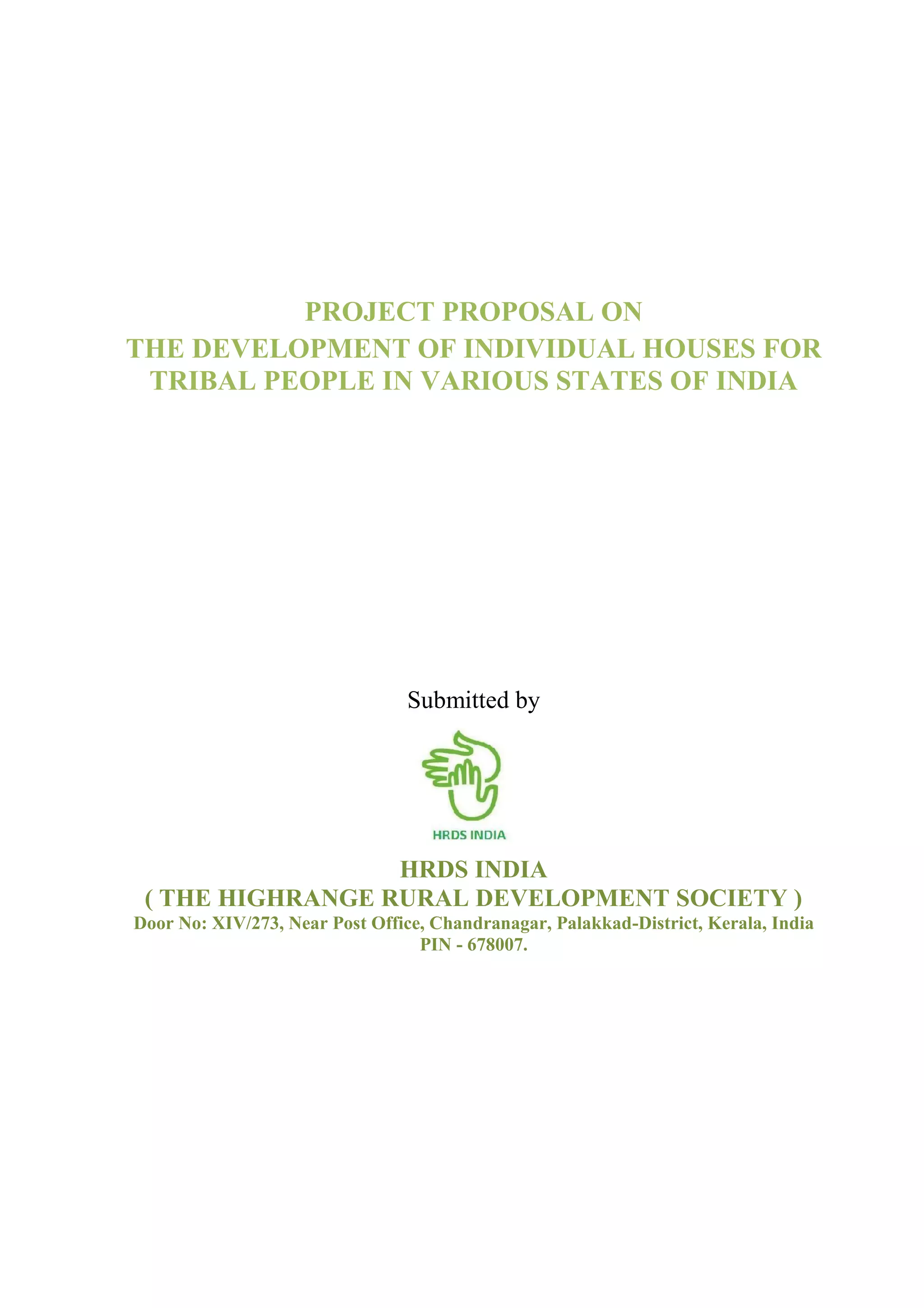 Sadhgraha hrds India Tribal Housing Project | PDF
