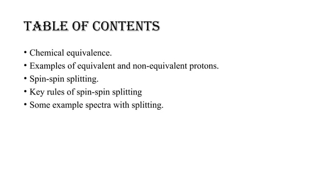 NMR- SPIN-SPIN SPLITTING- PRINCIPLE WITH EXAMPLES | PPTX | Chemistry ...