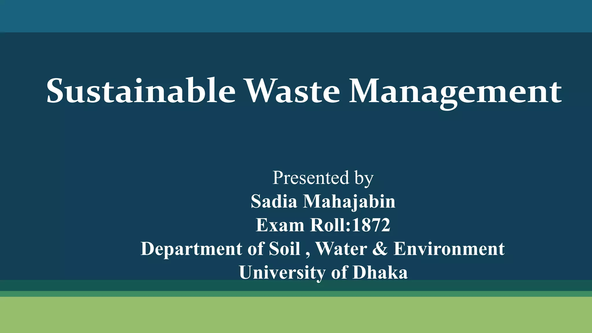Sustainable Waste Management | PPTX