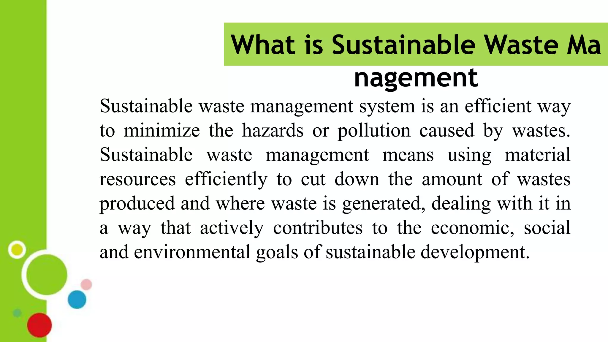 Sustainable Waste Management | PPTX
