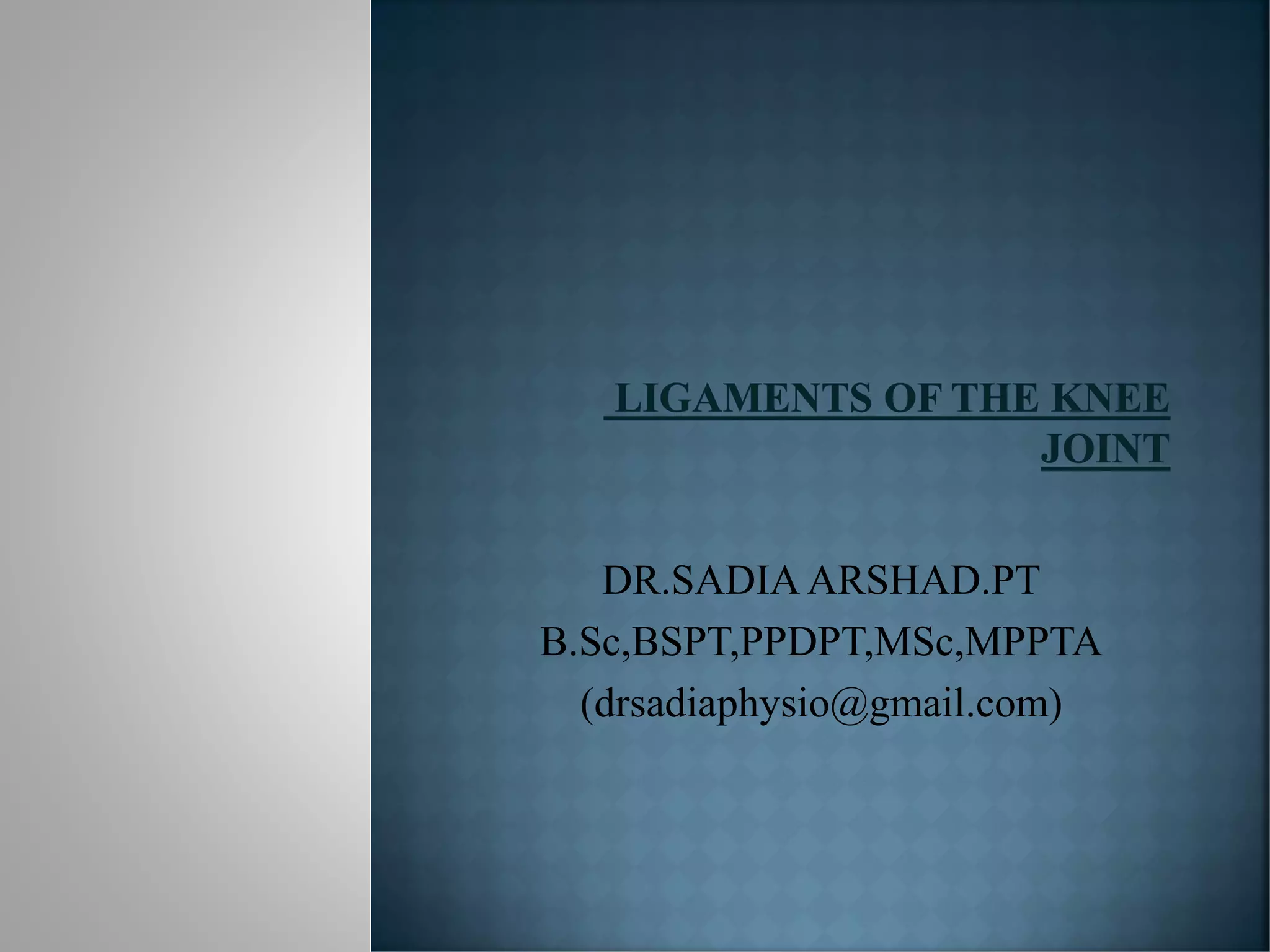 ligaments of the knee joint | PPT