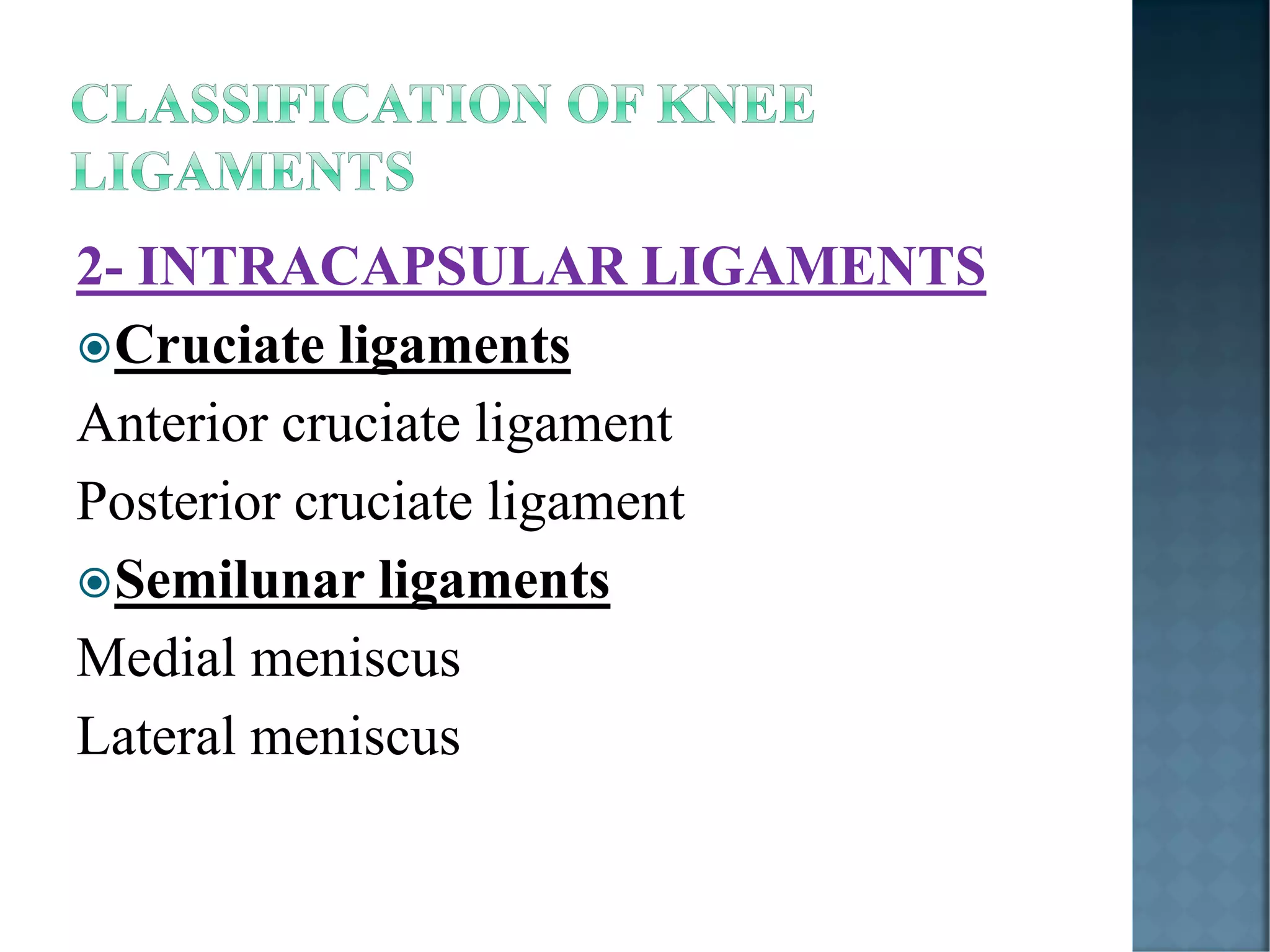 ligaments of the knee joint | PDF