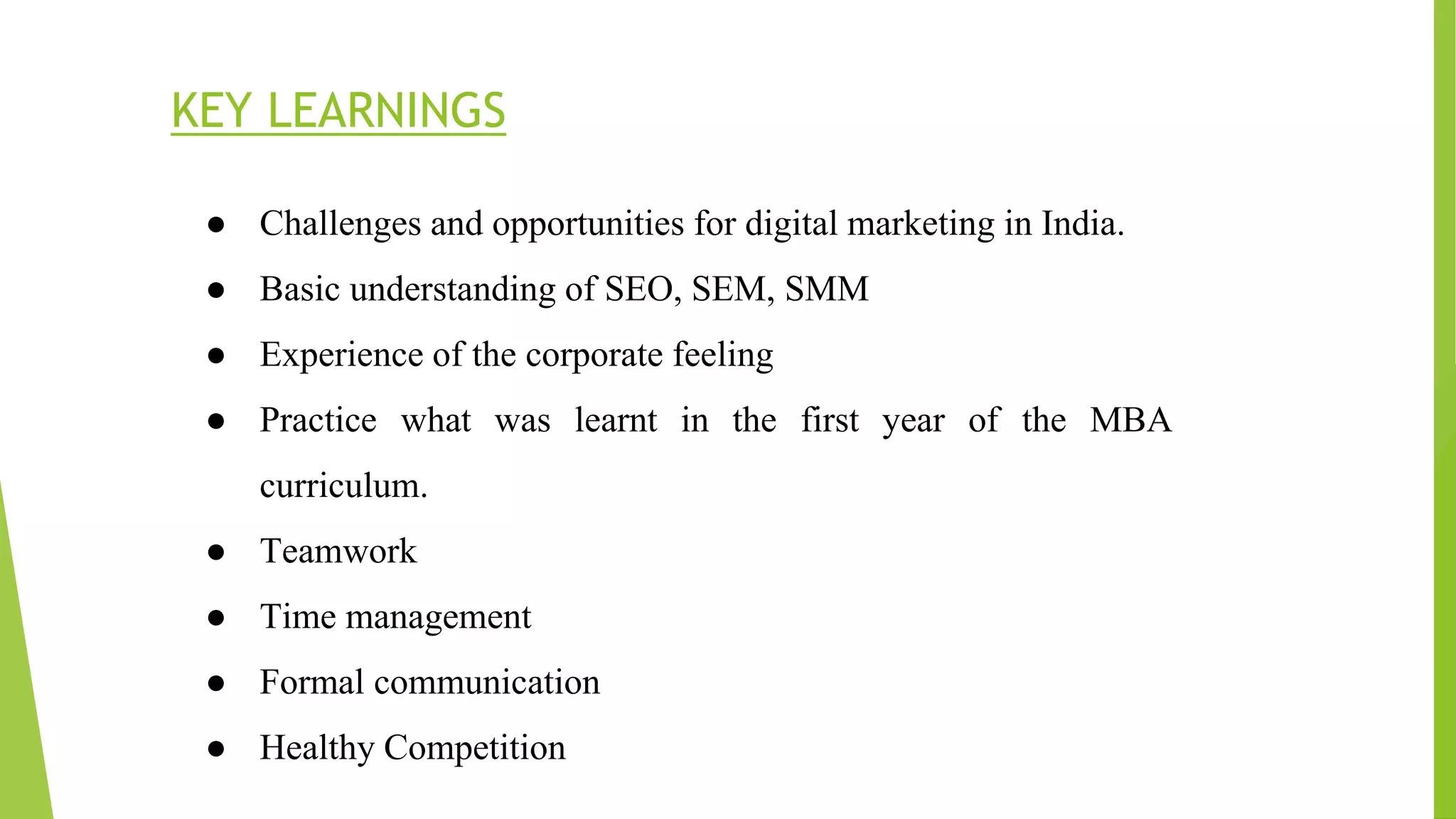 Digital Marketing Internship Presentation | PPTX